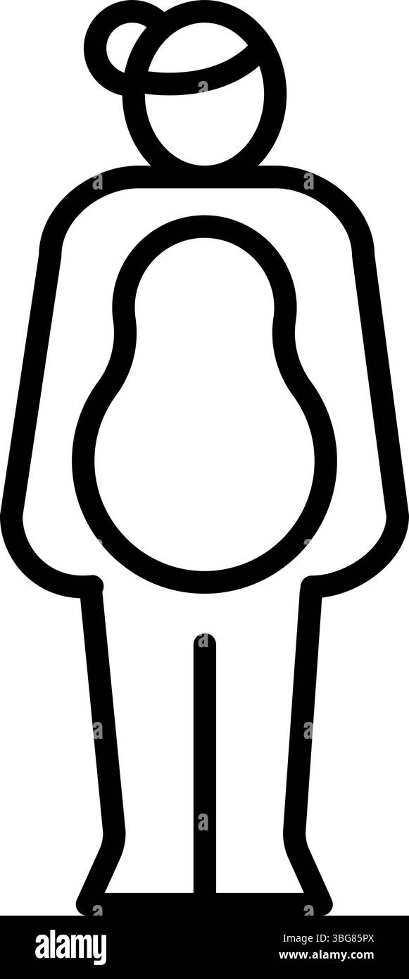 Pear female body type black line icon for digital and print projects ...
