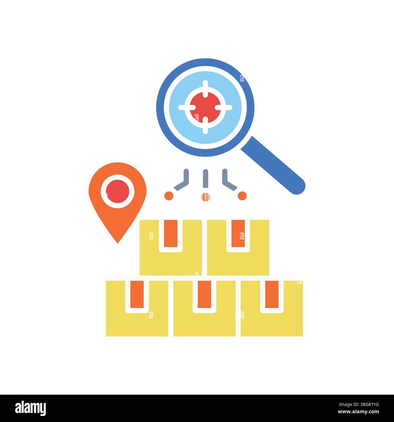 AI package tracking color flat icon for digital and print projects ...