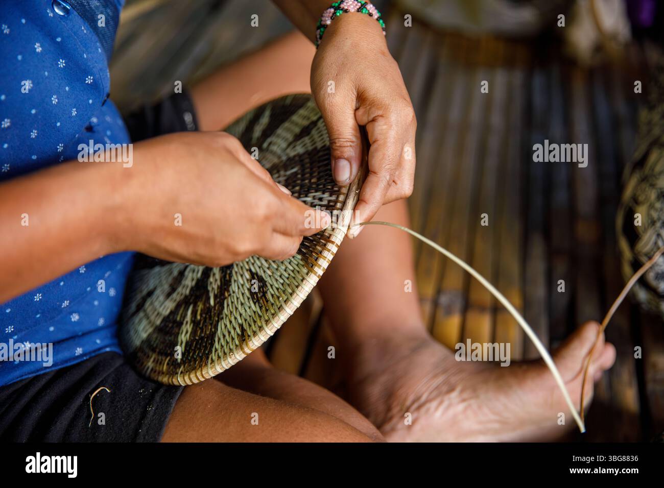 June 2, 2025: Hands of Indigenous Mangyan Woman Carefully Weaving a ...