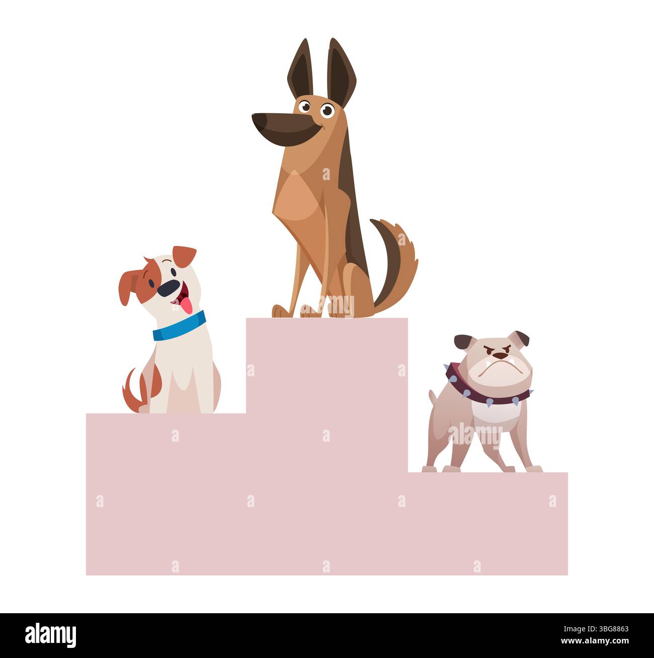 Dog winners. podium awarding winners. vector cartoon pets Stock Vector ...