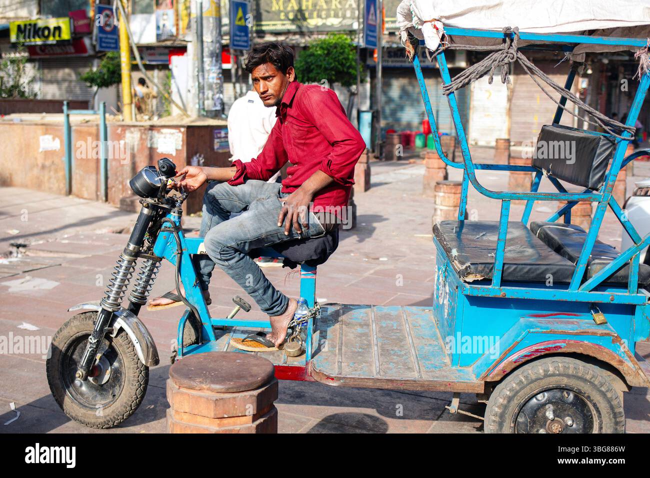 Autorickshaw An auto rickshaw driver is pictured in Old Delhi India on ...