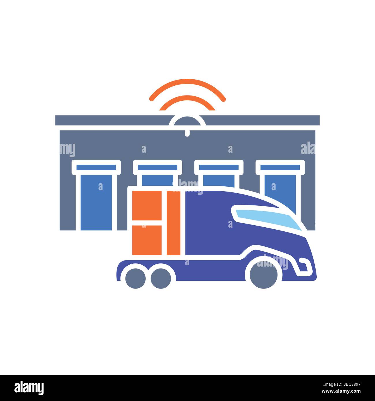 smart logistic hub color flat icon for digital and print projects ...