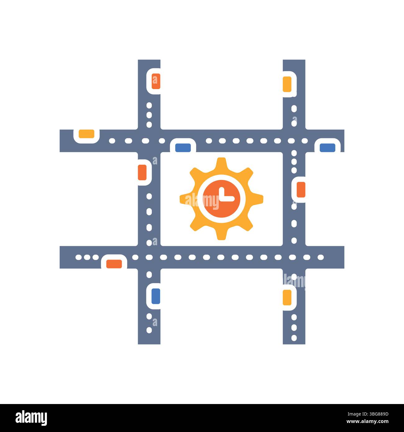 traffic flow prediction color flat icon for digital and print projects ...