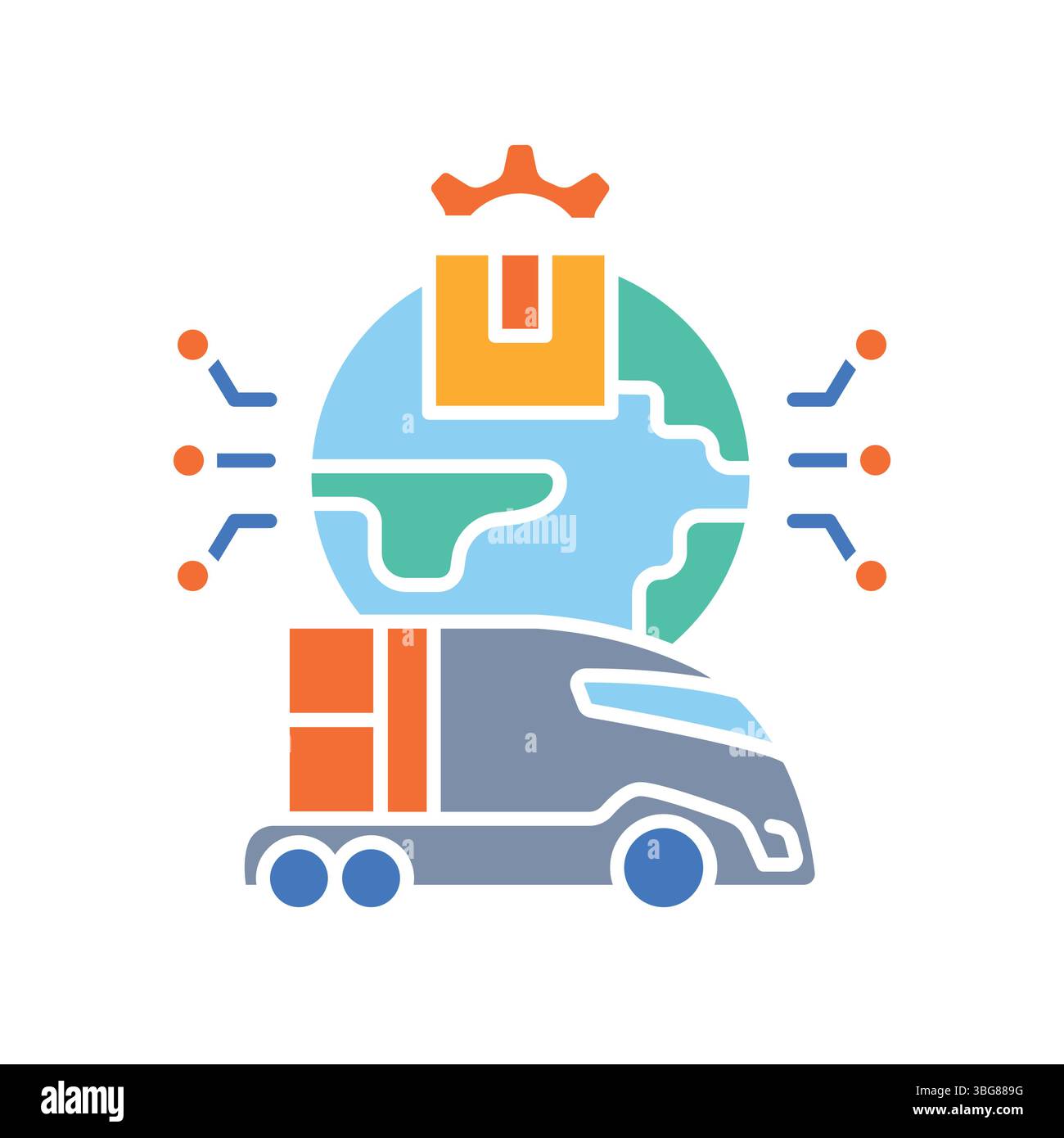 supply chain efficiency color flat icon for digital and print projects ...