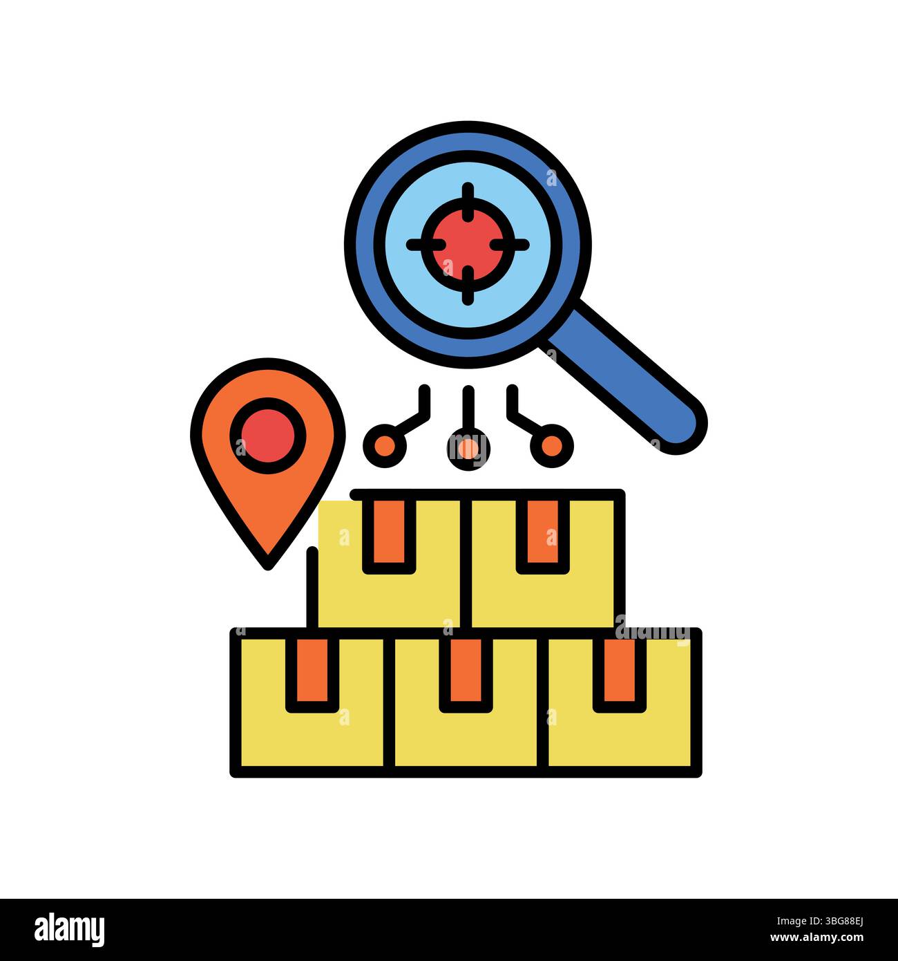 AI package tracking color line icon for digital and print projects ...