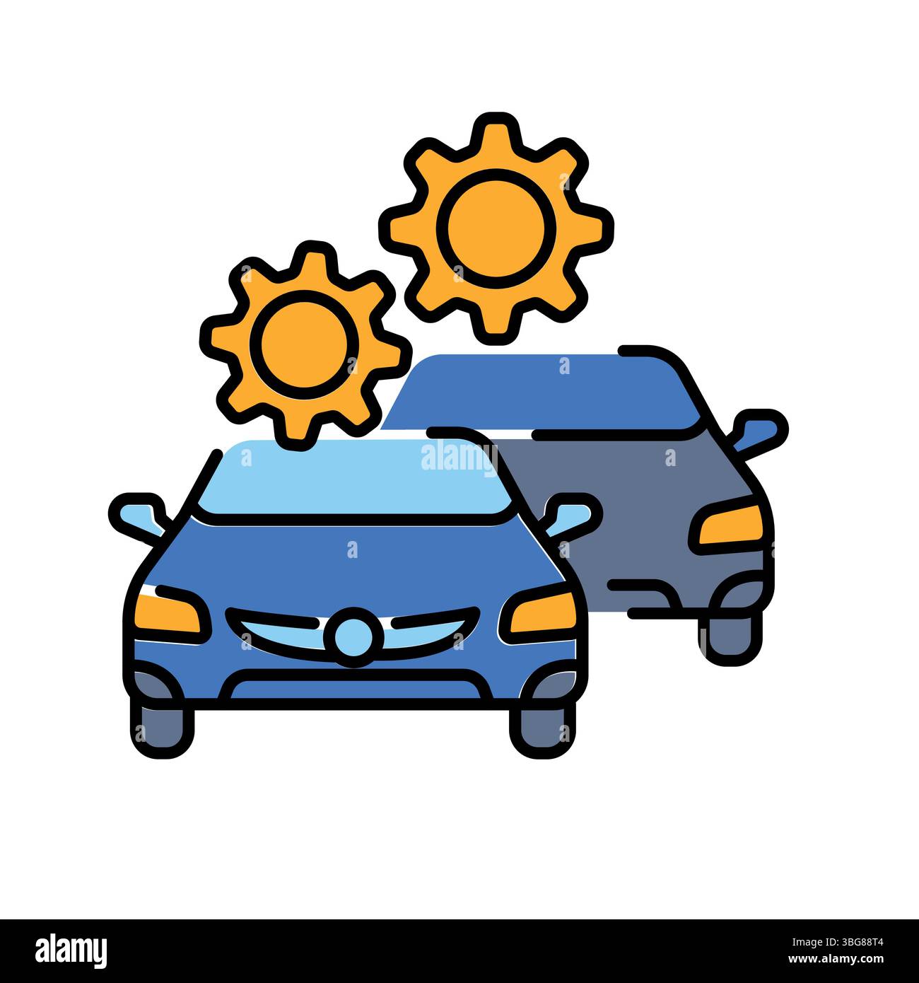 Fleet management color line icon for digital and print projects ...