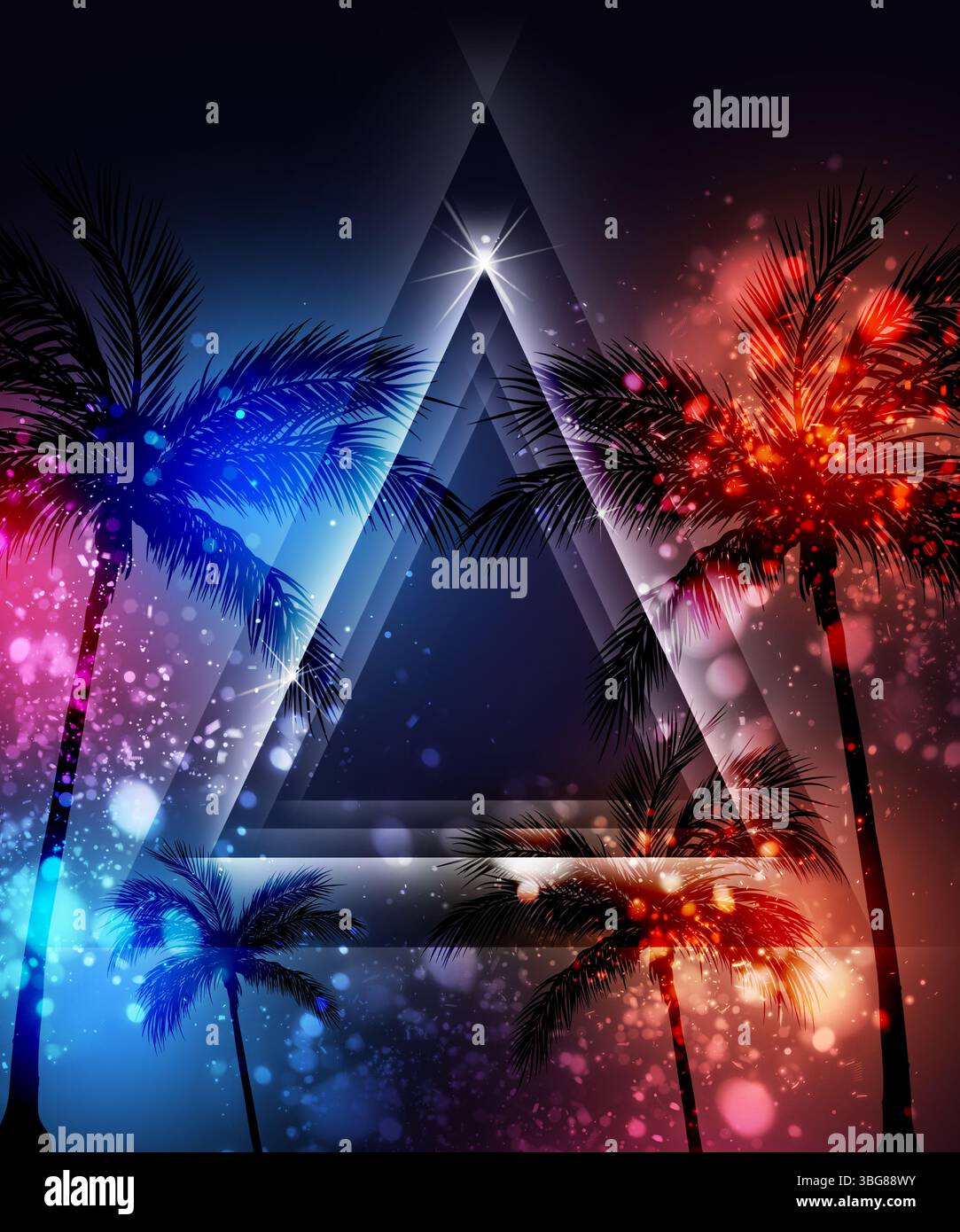 new wave neon retro party poster. disco music background for flyers and ...