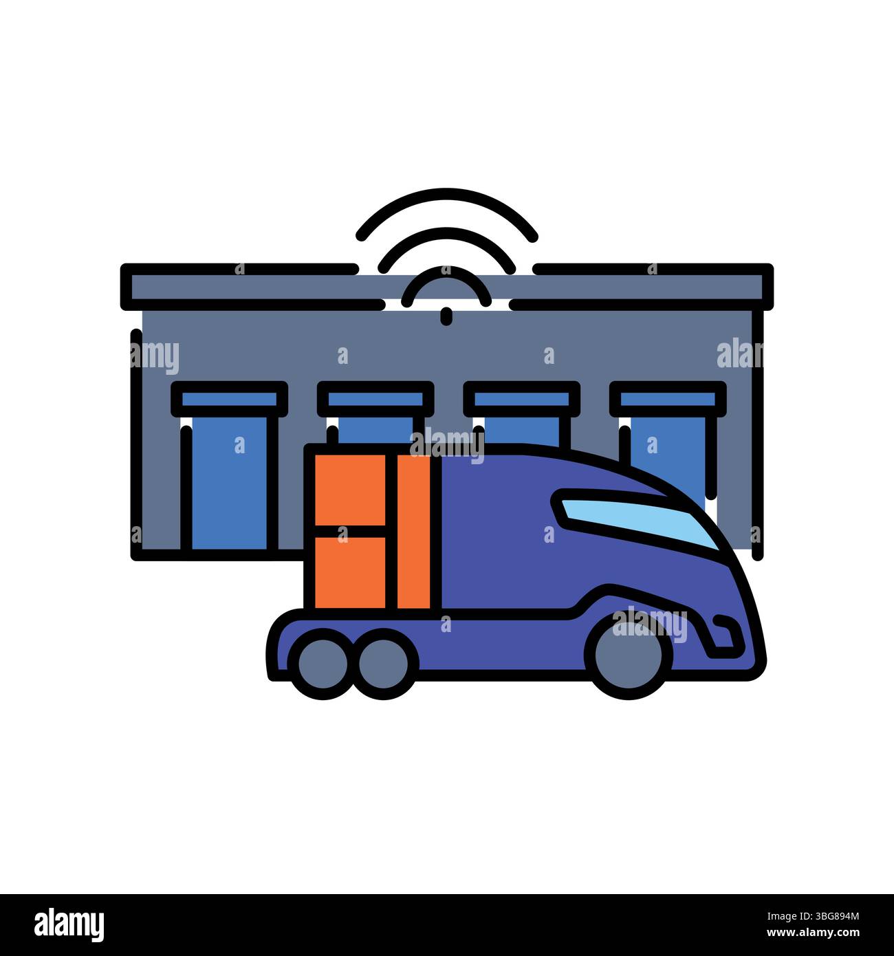 smart logistic hub color flat icon for digital and print projects. Minimal clean icons for apps ...