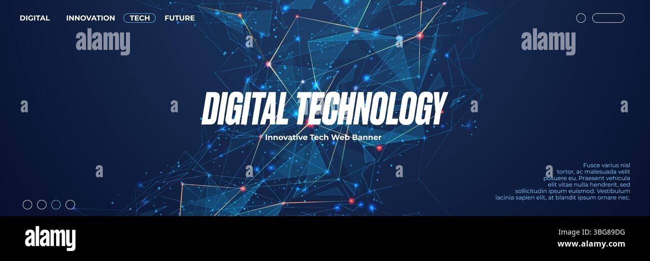 Abstract technology low poly digital plexus web banner design Stock ...