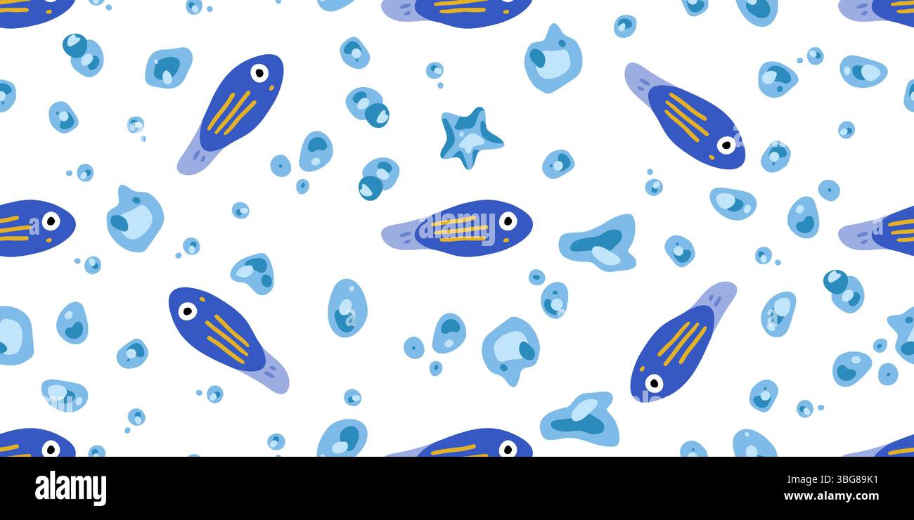 Blue school fish on Stock Vector Images - Alamy