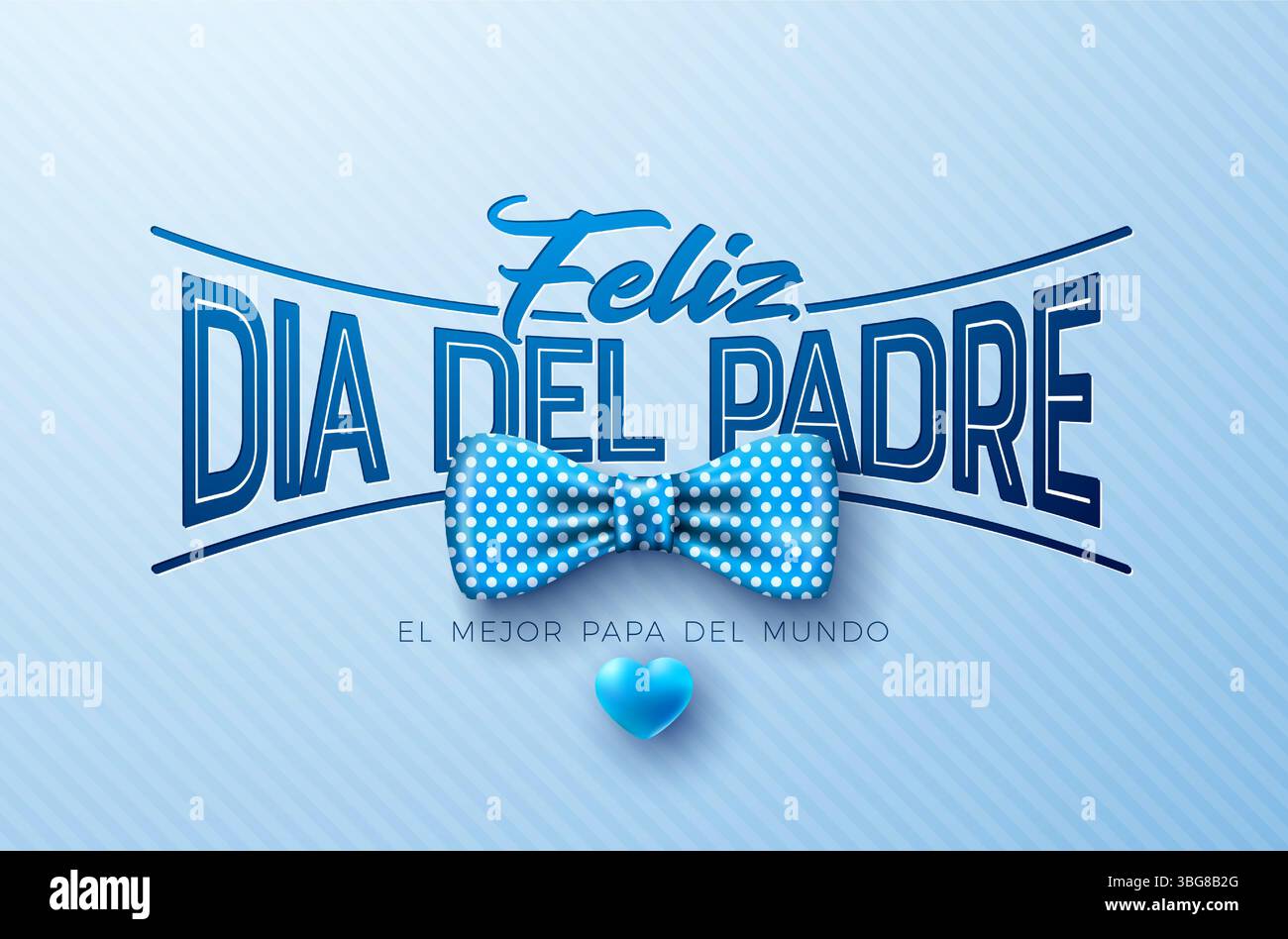 Happy Father's Day Greeting Card Design with Dotted Bow Tie and Heart ...