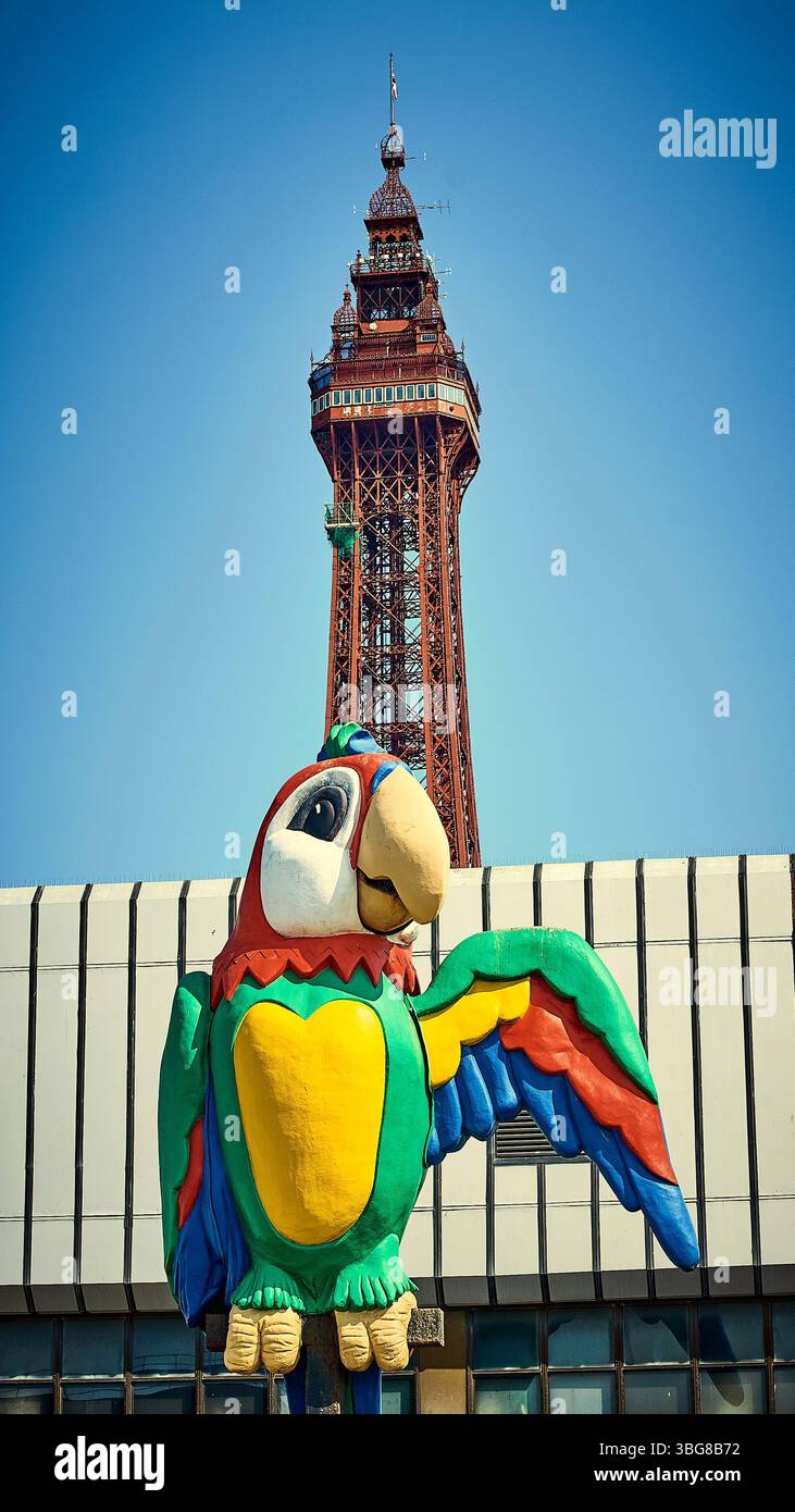 Giant parrot on the roof of Coral Island amusement arcade and Blackpool ...