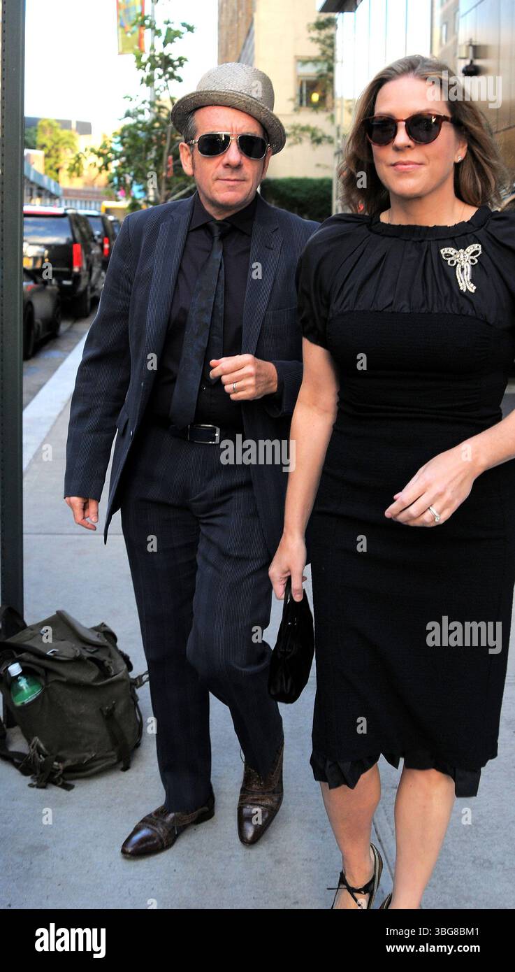 Elvis Costello and his wife Diana Krall out and about in New York City ...