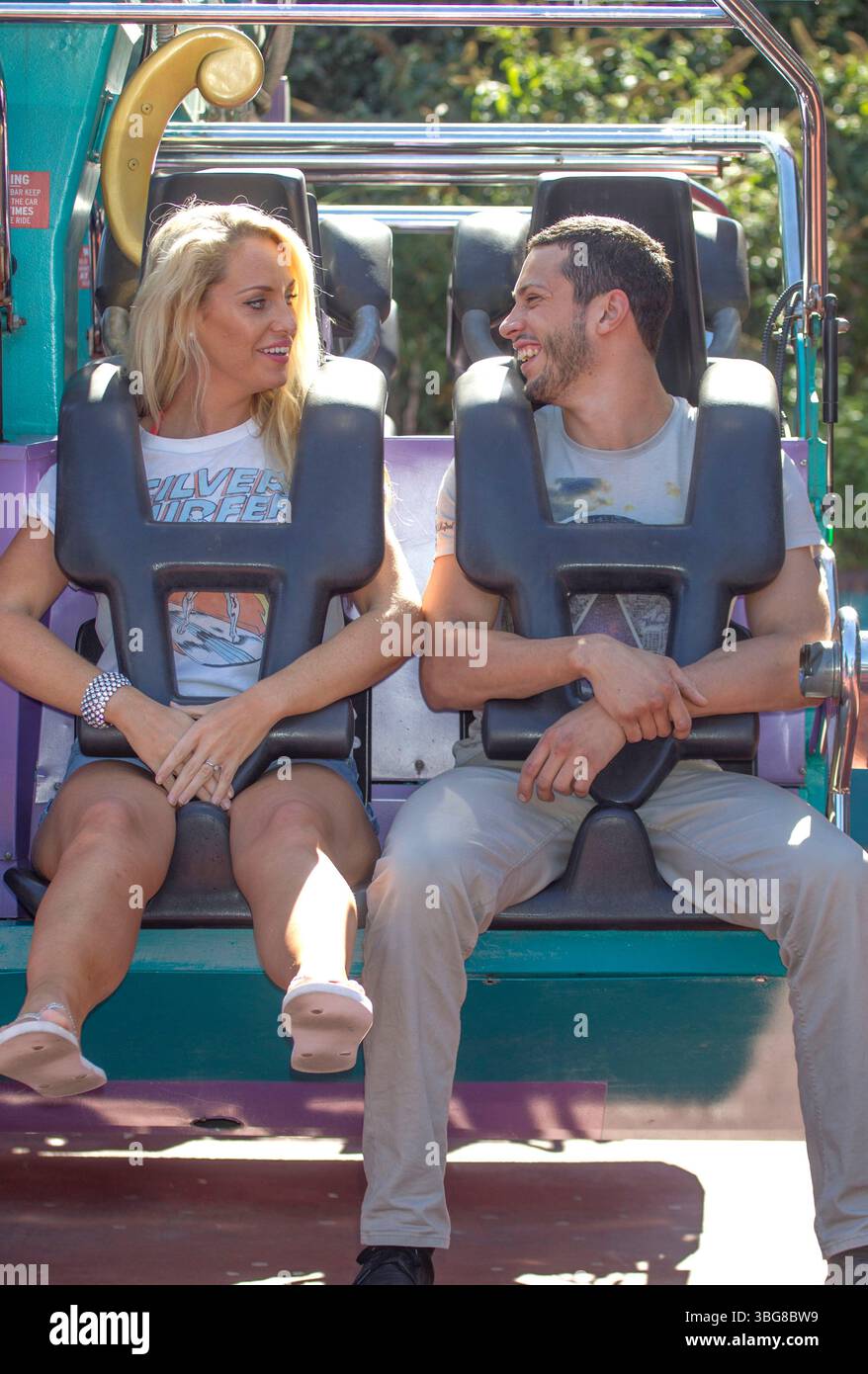 Josie Gibson and her fiance Luke Sanwo at Drayton Manor Park in ...
