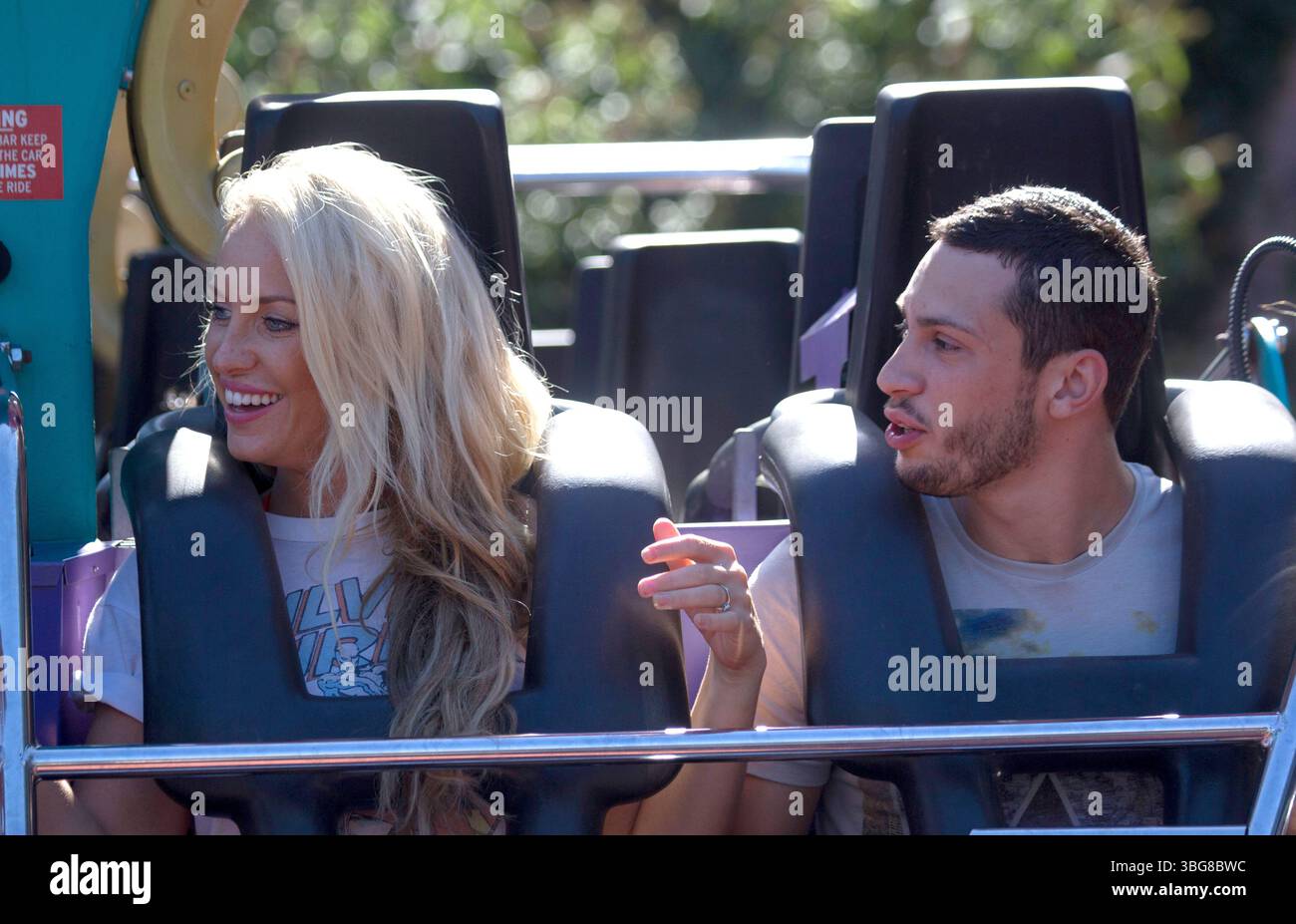 Josie Gibson and her fiance Luke Sanwo at Drayton Manor Park in ...