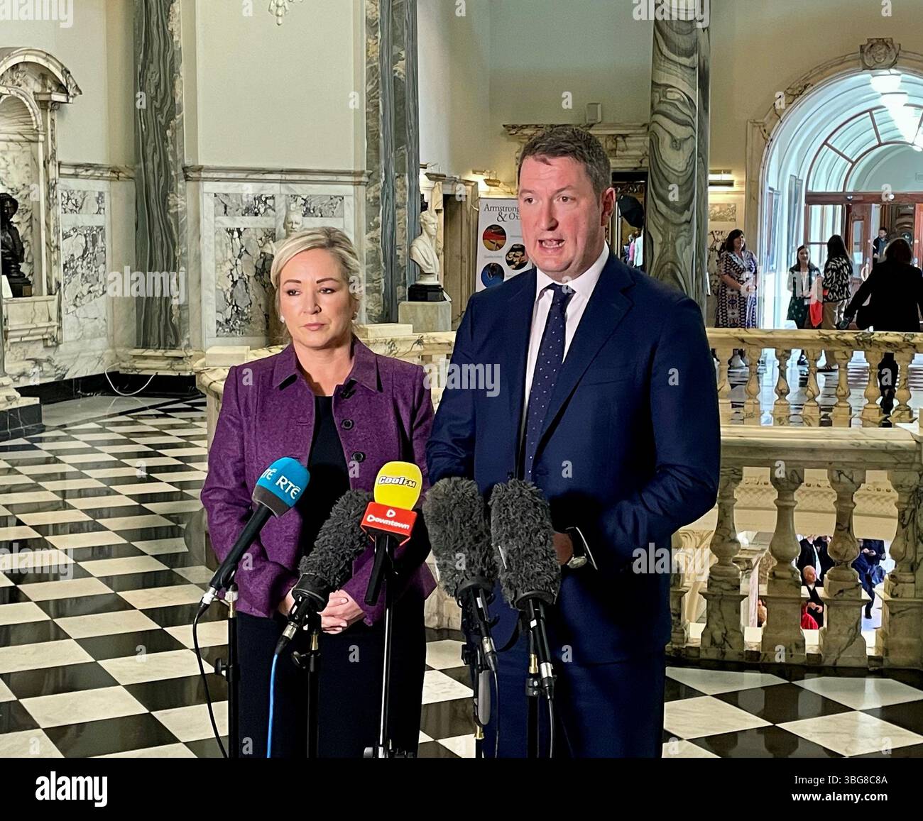 Northern Ireland's First Minister Michelle O'Neill and Sinn Fein MP ...