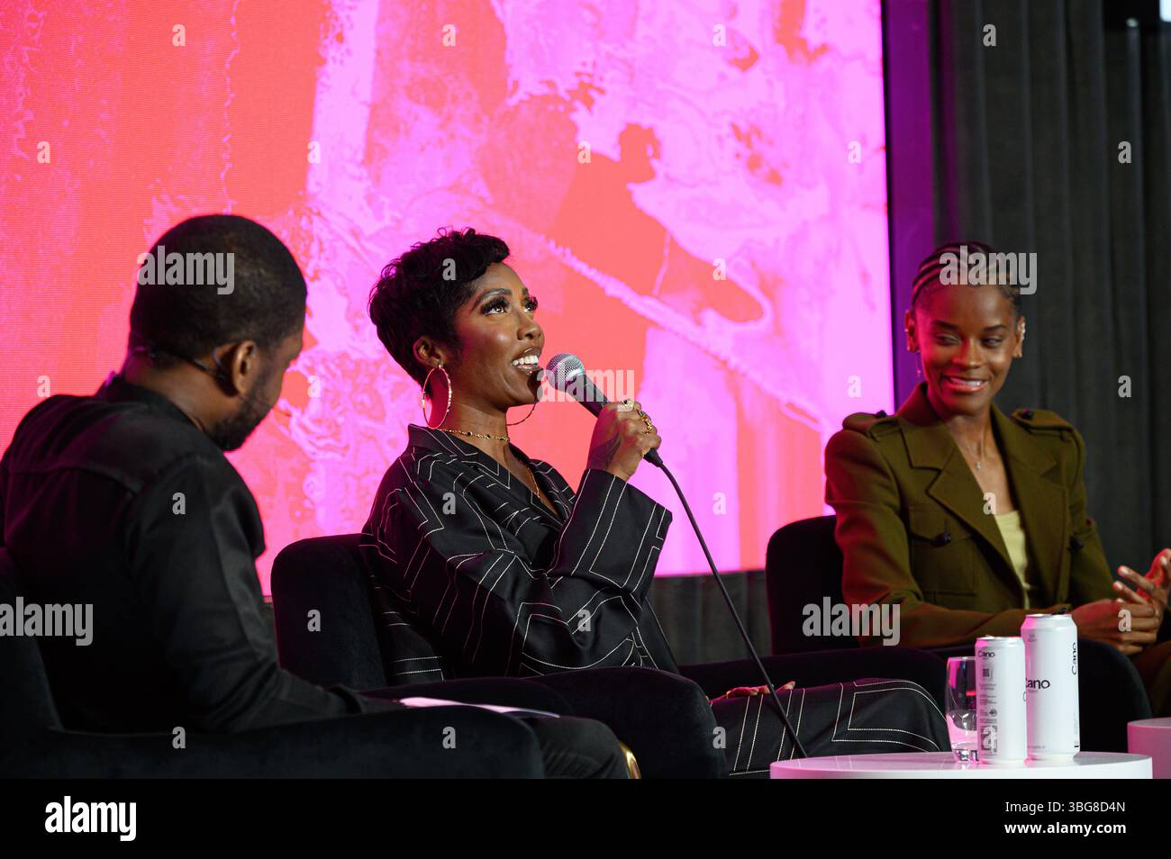 London, England, June 04, 2025. Itua Ehimuan, Tiwa Savage and Letitia ...