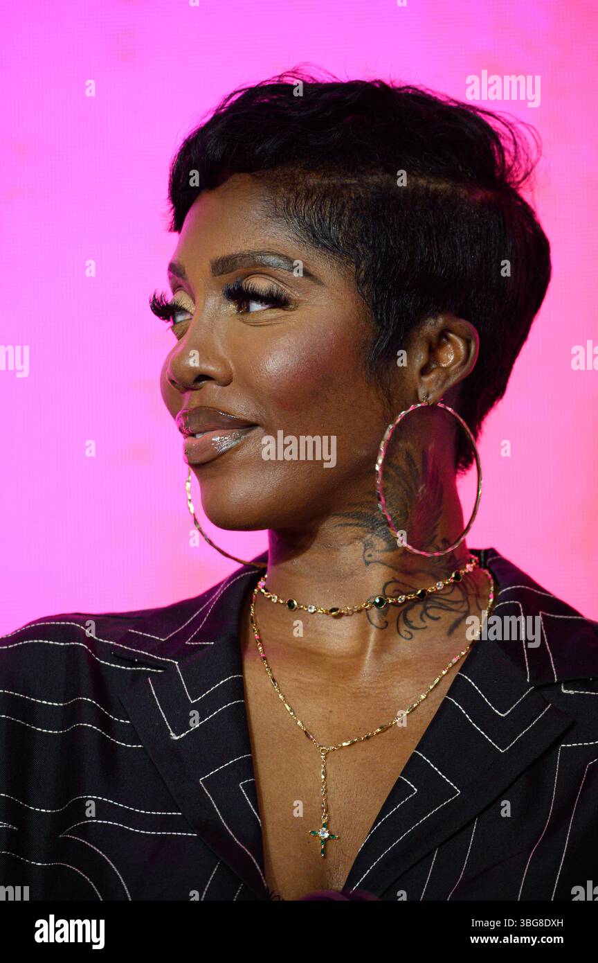 London, England, June 04, 2025. Itua Ehimuan, Tiwa Savage and Letitia ...