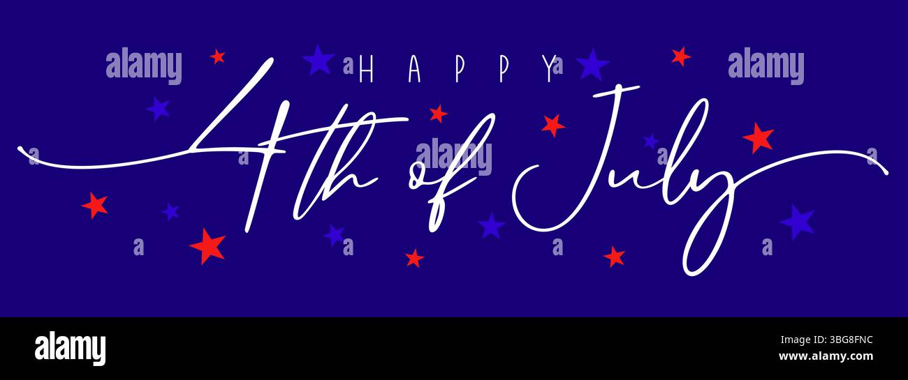 Happy 4th of July, Independence day lettering design. Fourth of July ...