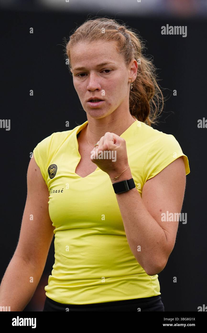 Jessika Ponchet reacts during her match against Heather Watson on day ...
