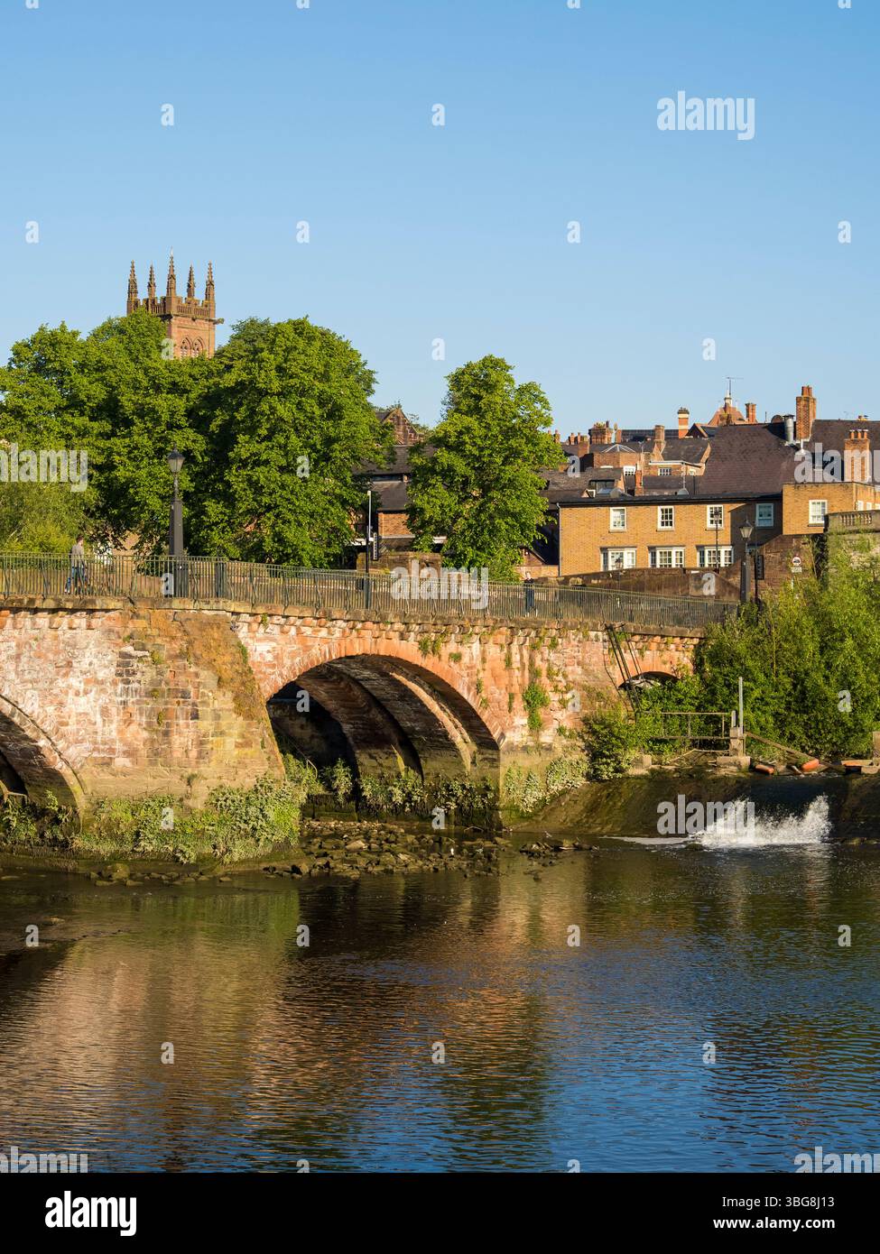 Old Dee Bridge, and Chester Weir, in the Back, Chester Cathedral ...