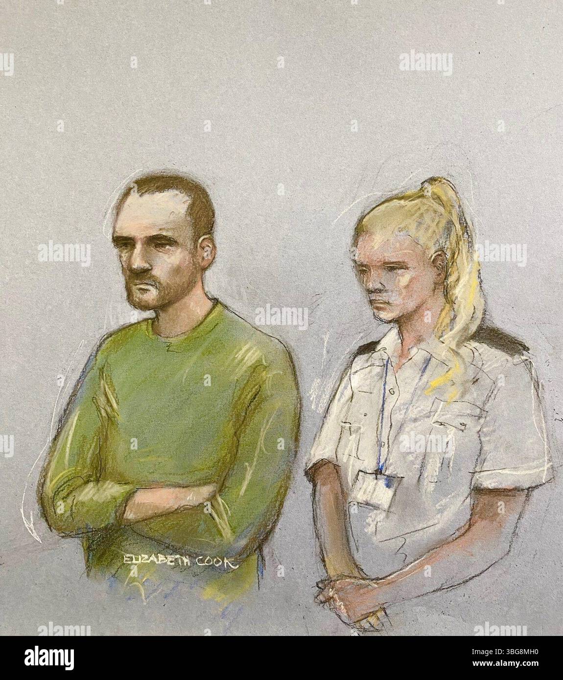 Court artist drawing by Elizabeth Cook of Marcus Arduini Monzo ...