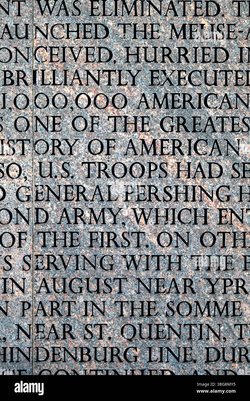 WASHINGTON DC — Detail of engraved text with the words "General ...
