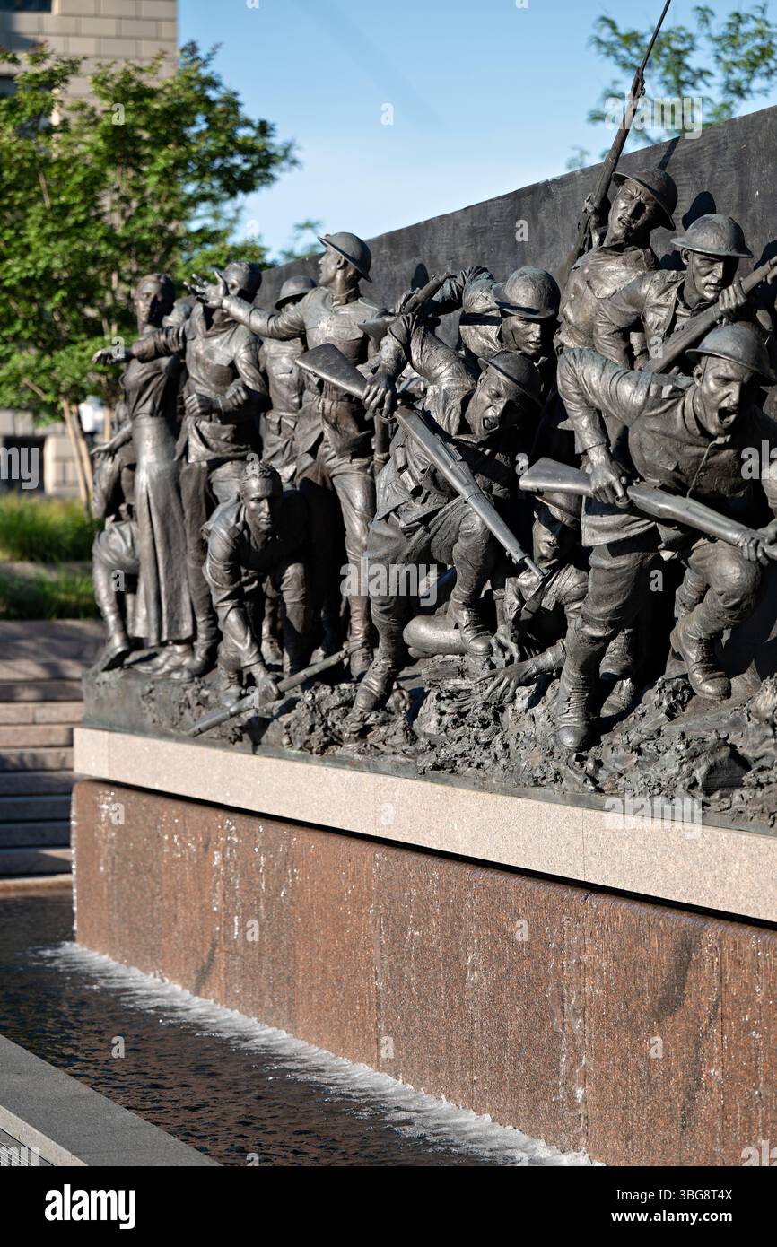 WASHINGTON DC — The bronze relief sculpture "A Soldier's Journey" serves as the centerpiece of ...
