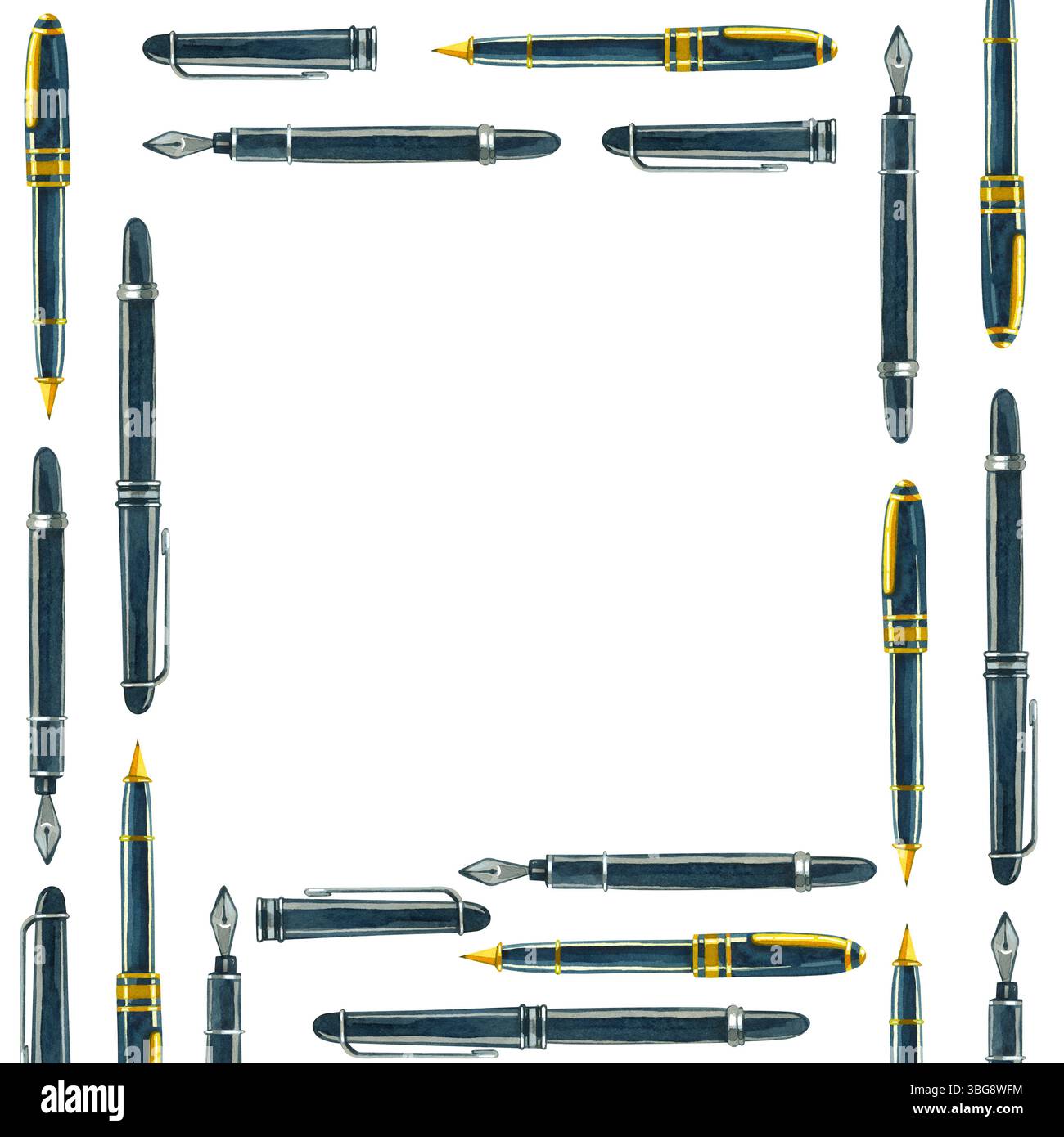 Square watercolor frame, fountain pens for writing, fountain pens with ...