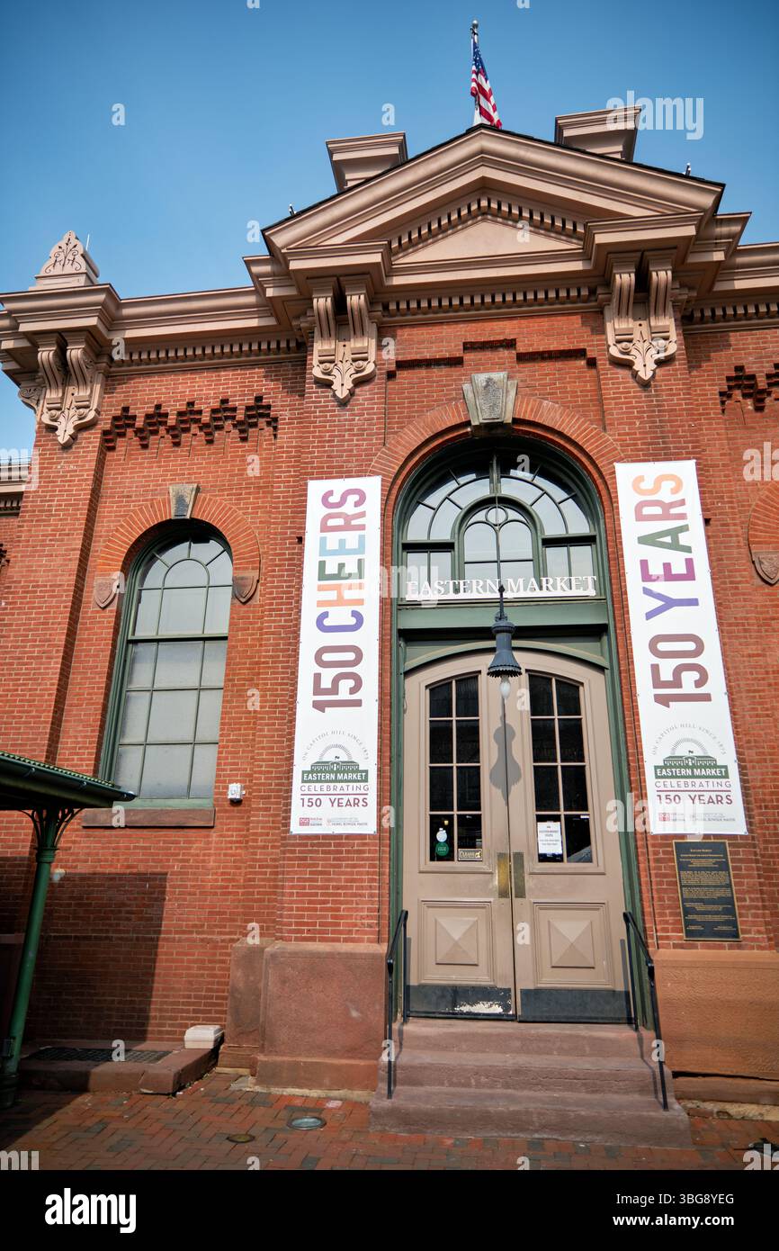 WASHINGTON, DC — The historic main entrance of Eastern Market on ...