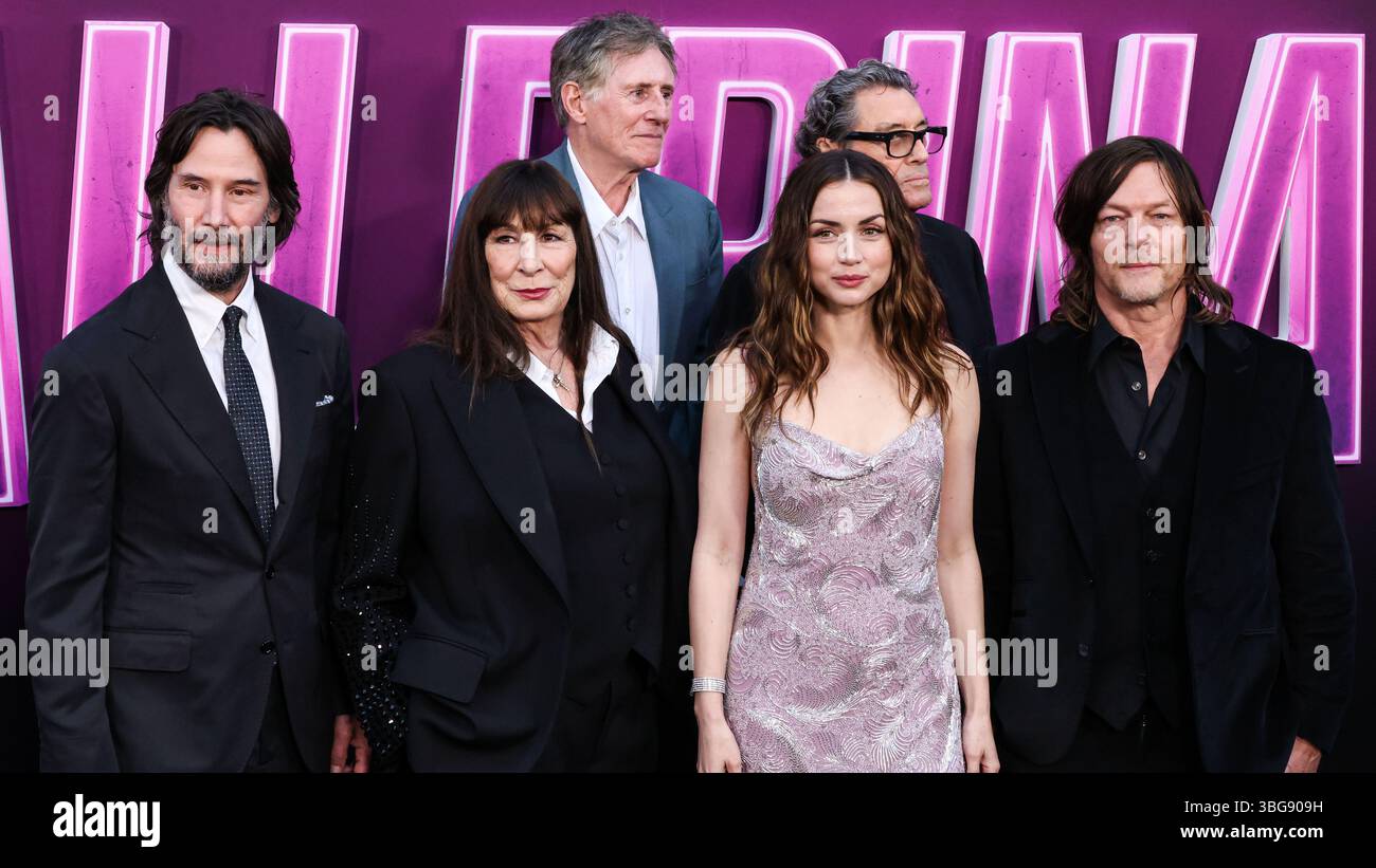 HOLLYWOOD, LOS ANGELES, CALIFORNIA, USA - JUNE 03: Keanu Reeves, Anjelica Huston, Gabriel Byrne ...