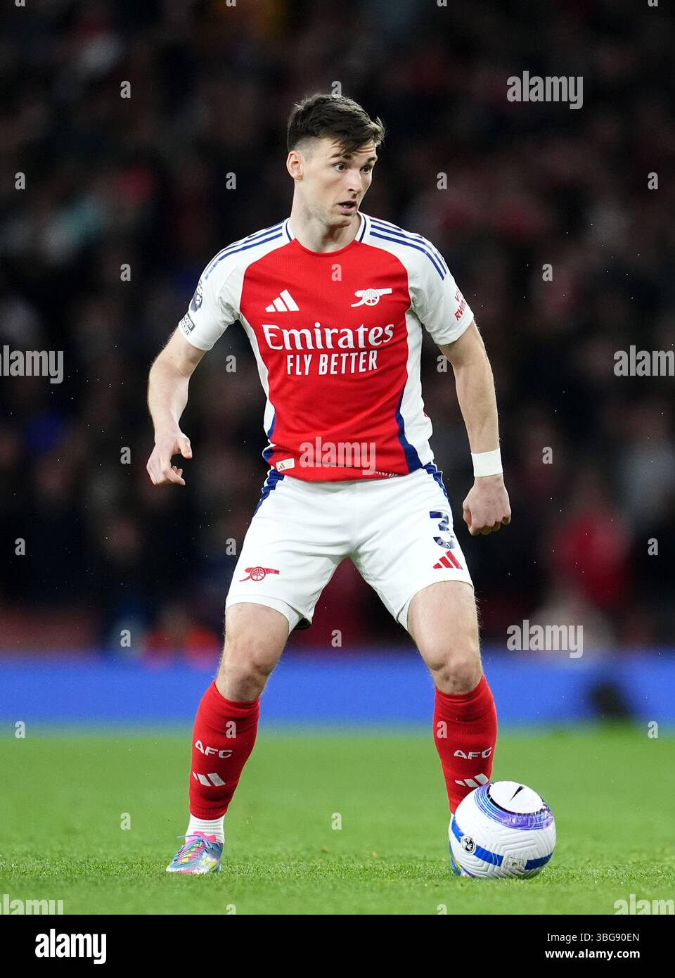 File photo dated 23/04/2025 of Kieran Tierney. Arsenal remain in discussions with Thomas Partey ...