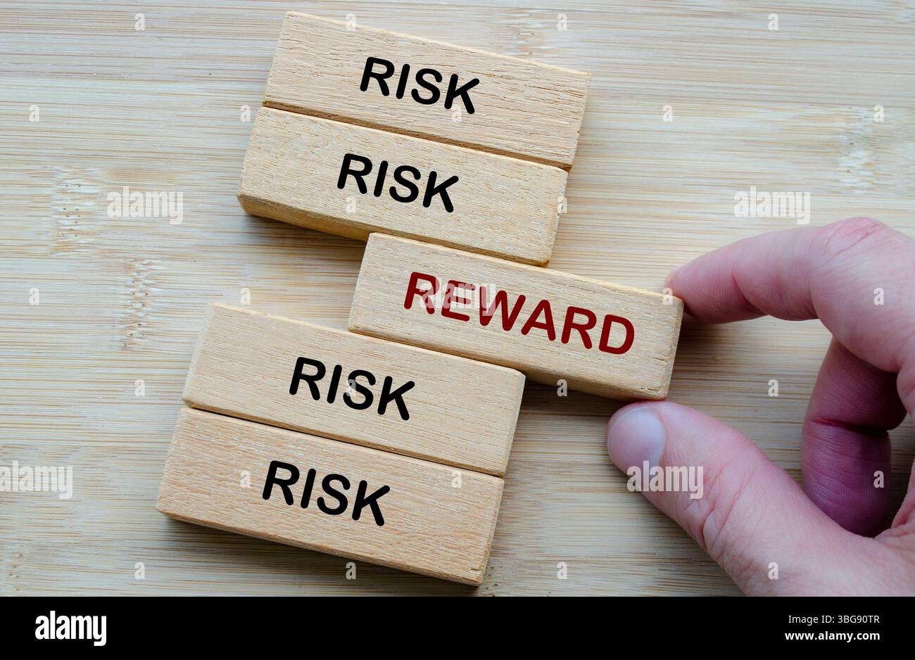 Risk and Reward text, depicting the classic decision making dilemma of ...