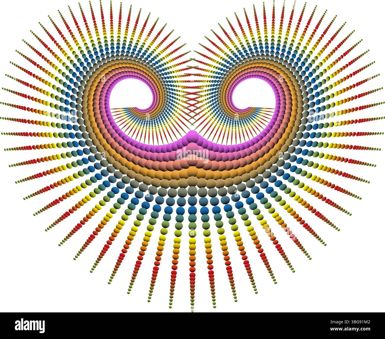Symmetrical heart-shaped composition built from thousands of small ...
