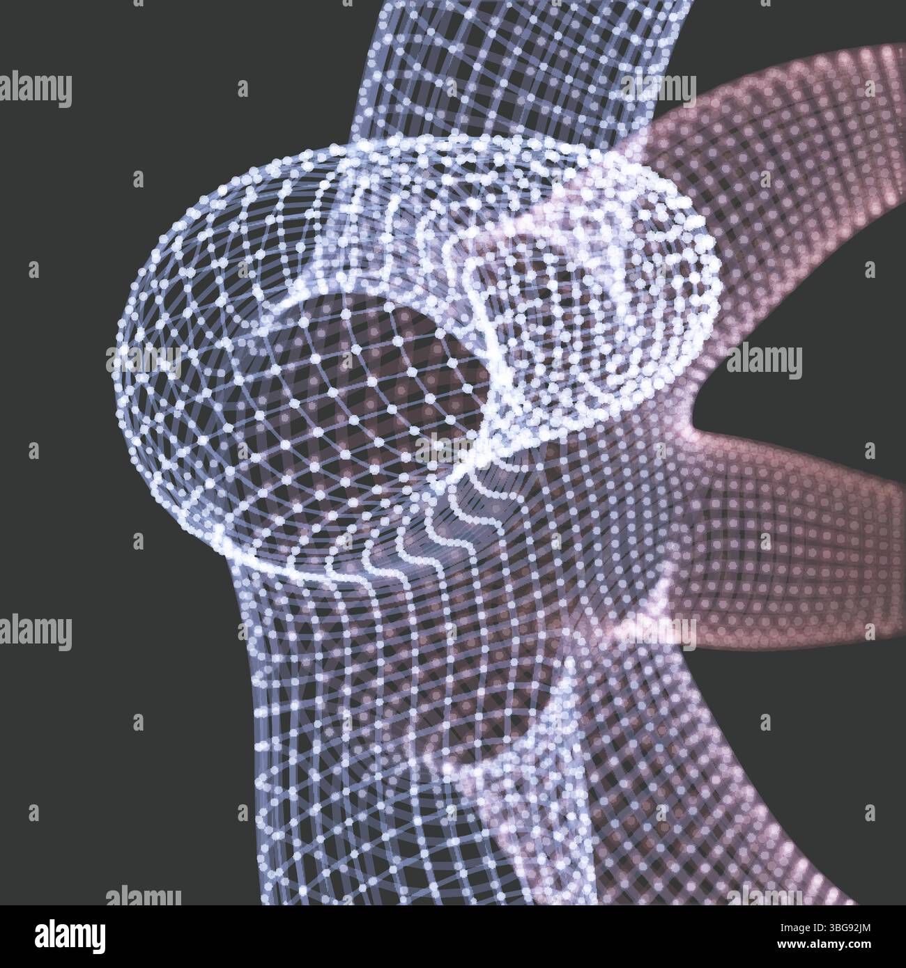 3D Connection Structure. Futuristic Technology Style. Abstract Design. Lattice Geometric Element ...