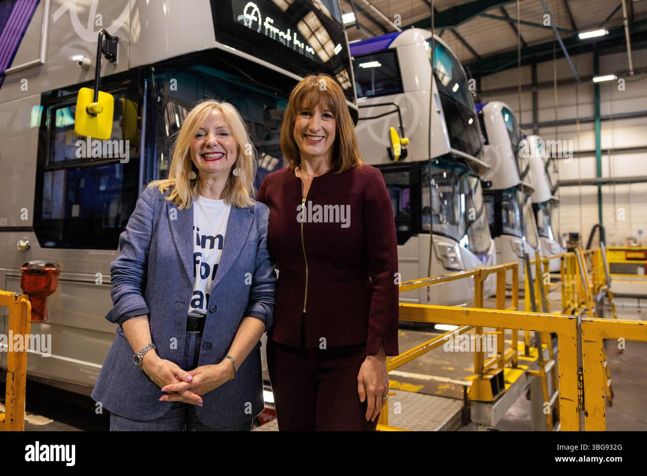 Huddersfield, UK. 04 JUN, 2025. Rachel Reeves and Tracy Brabin pose in ...