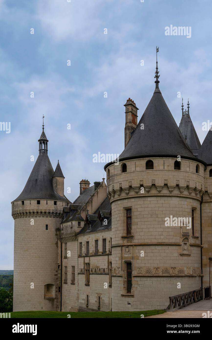 Stunning aerial perspective of Chaumont Castle with its distinctive ...