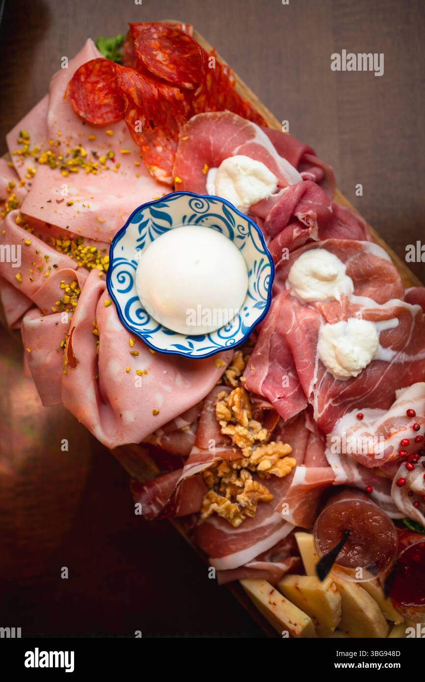 Assortment cured meats in hi-res stock photography and images - Alamy