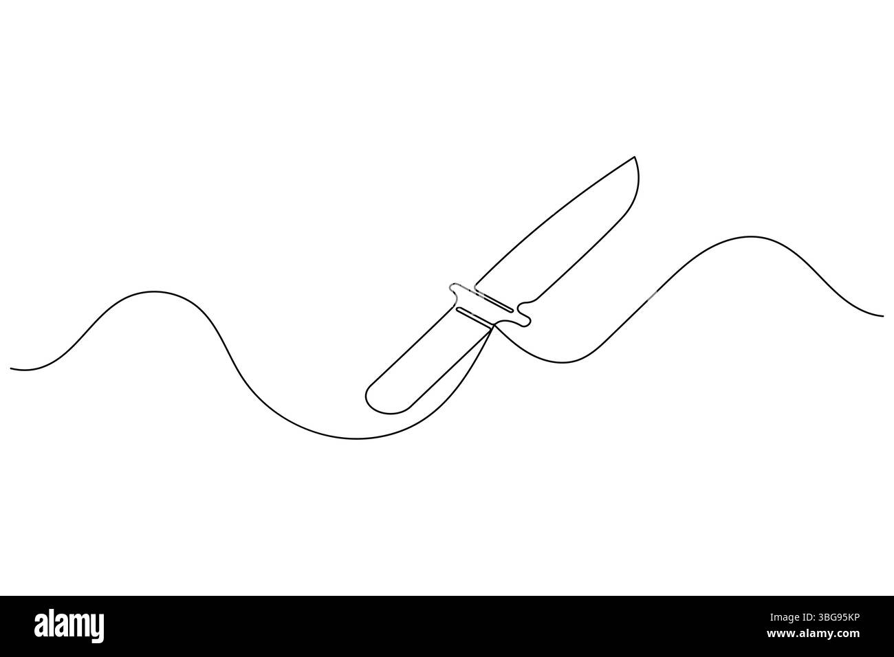 Knife continuous line drawing illustration with minimalist style for ...
