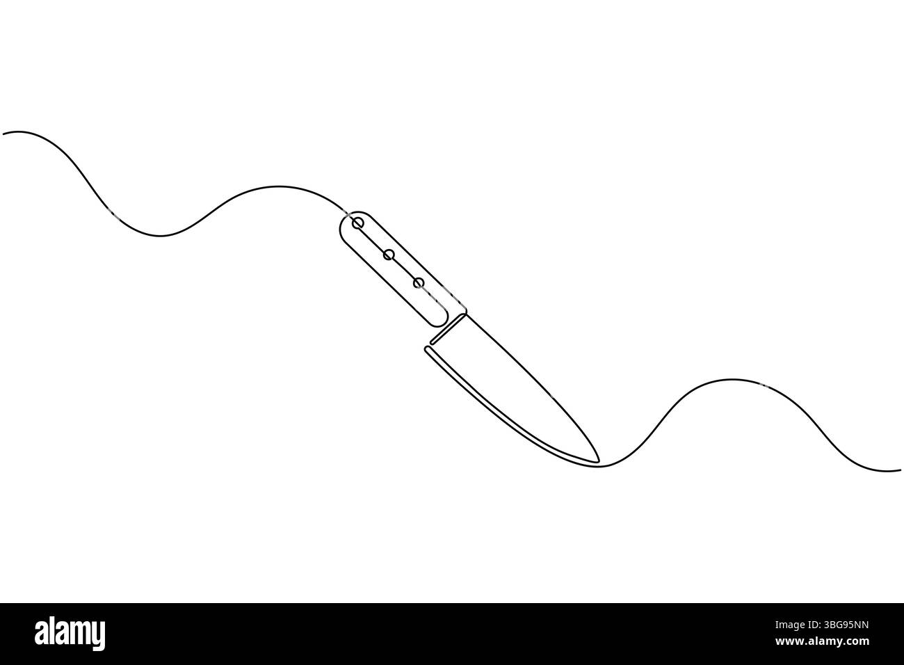 Knife continuous line drawing illustration with minimalist style for ...