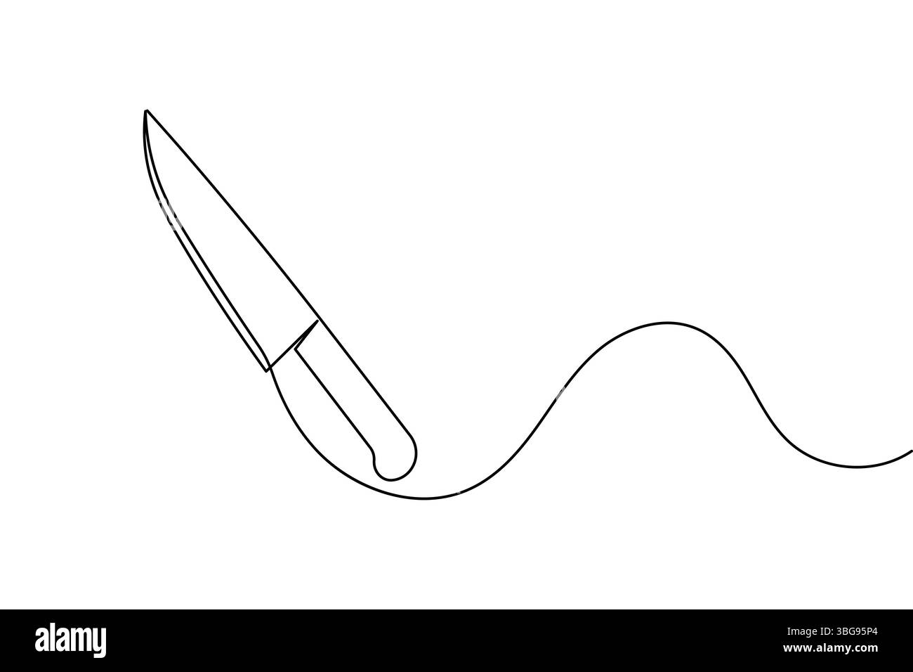 Knife continuous line drawing illustration with minimalist style for ...