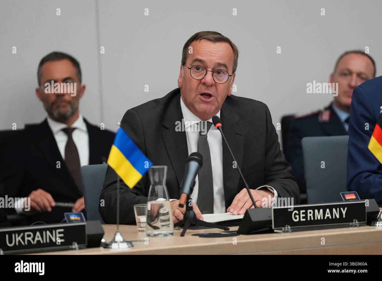 Germany's Defense Minister Boris Pistorius speaks during a meeting of ...