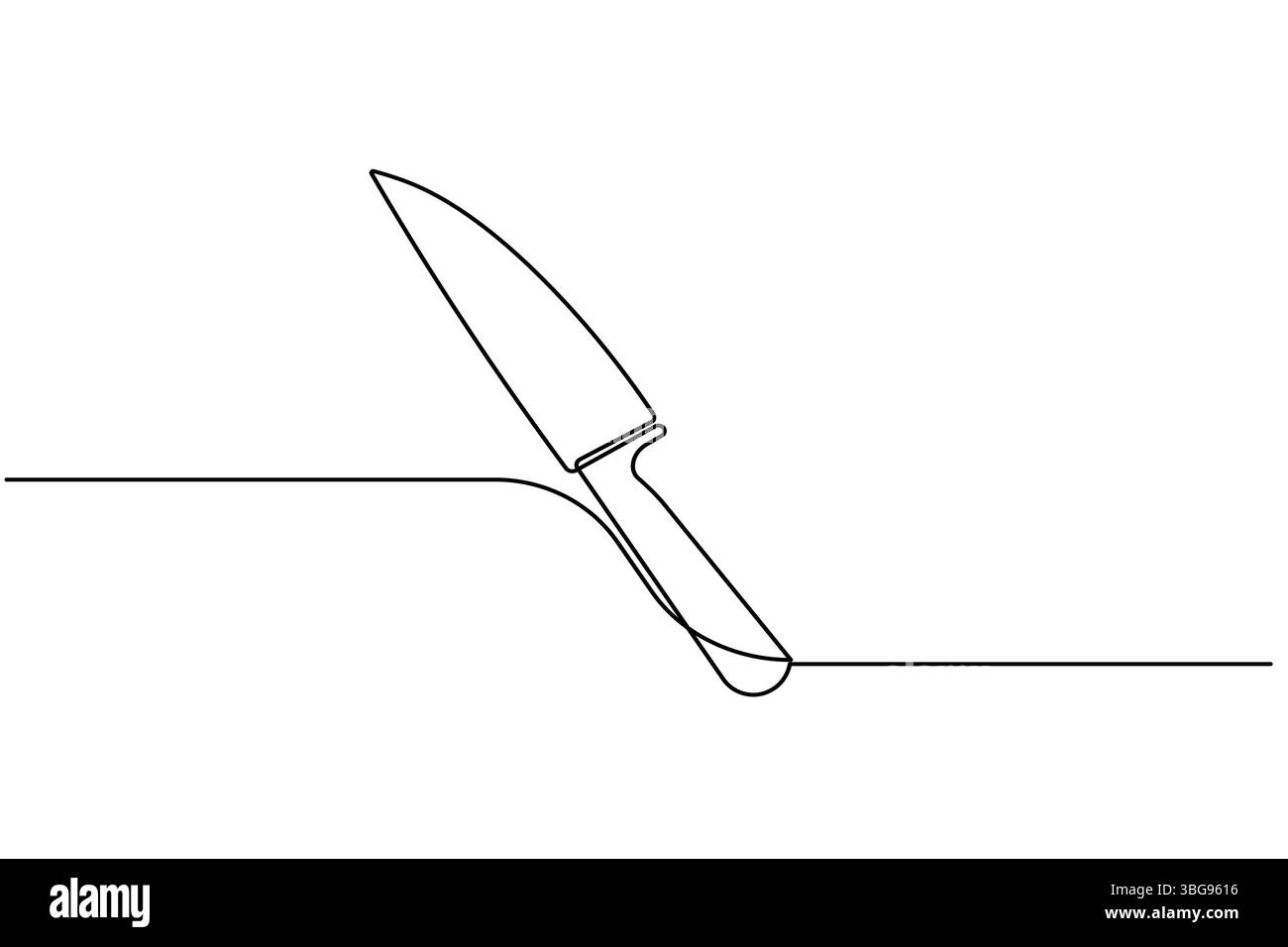 Knife continuous line drawing illustration with minimalist style for ...