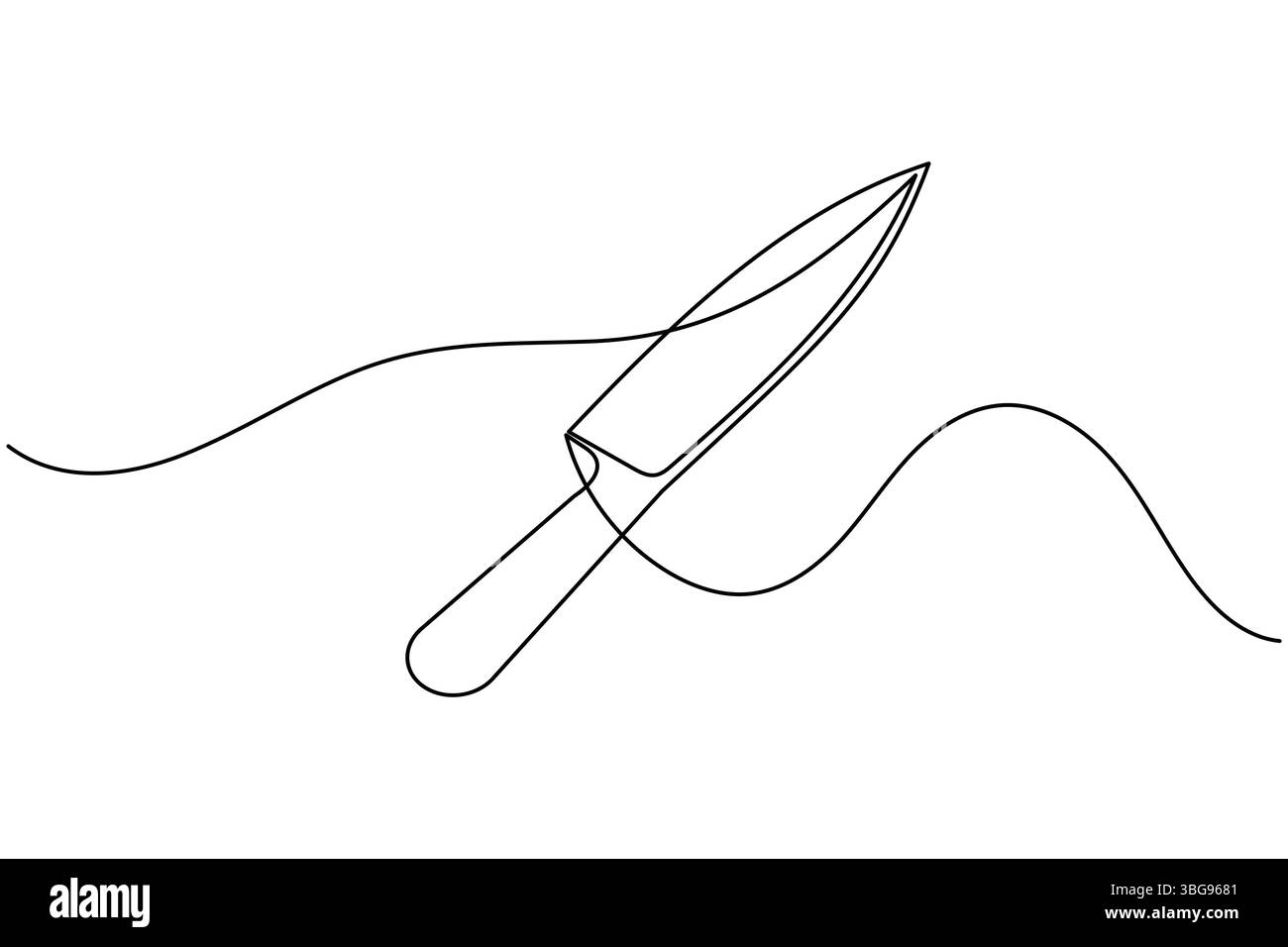 Knife continuous line drawing illustration with minimalist style for ...