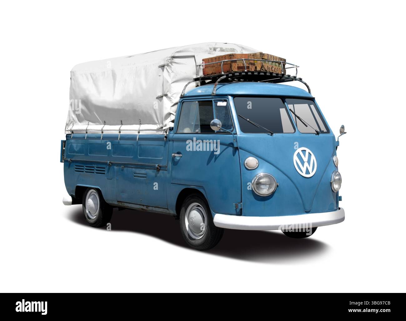 VW Transporter T2 classic single-cab utility pickup van isolated on ...