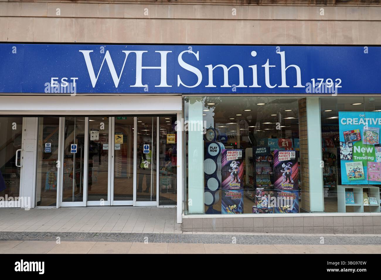 4th June 2025, Sheffield, UK. A WH Smith high street store in Sheffield ...