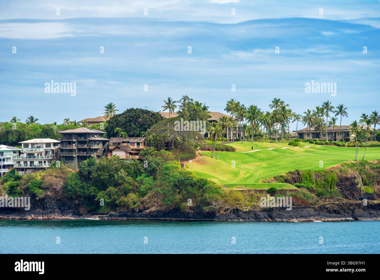 Lihue, Kauai, Hawaii, USA - February 17, 2025: View of buildings and a ...