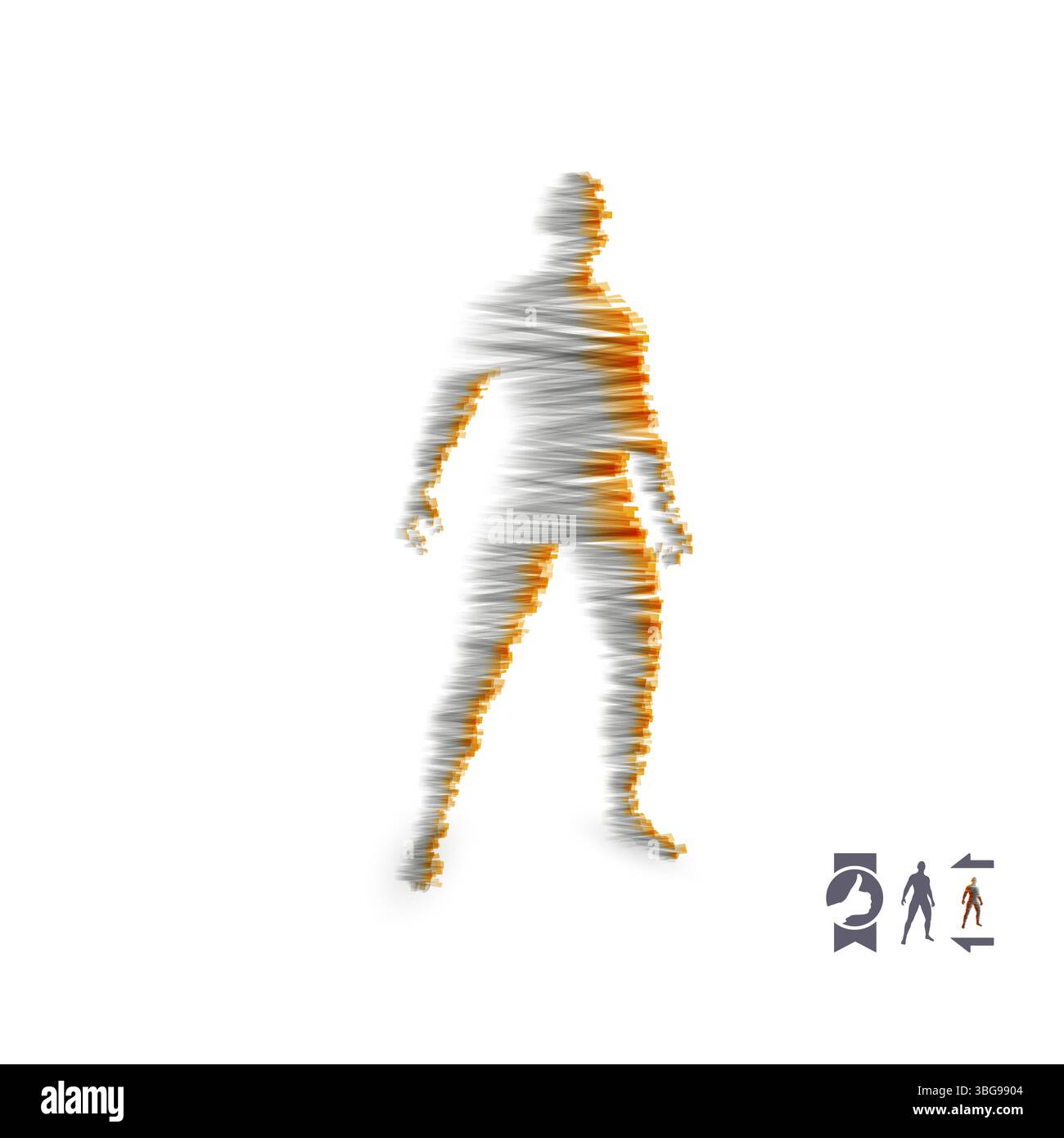 Standing man. 3d human body model. Design element. Man stands on his ...