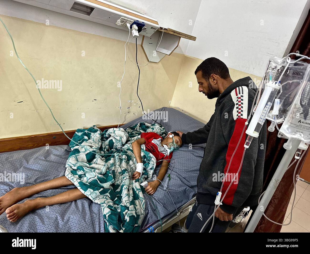 Palestinian children are receiving medical care at Nasser Medical ...