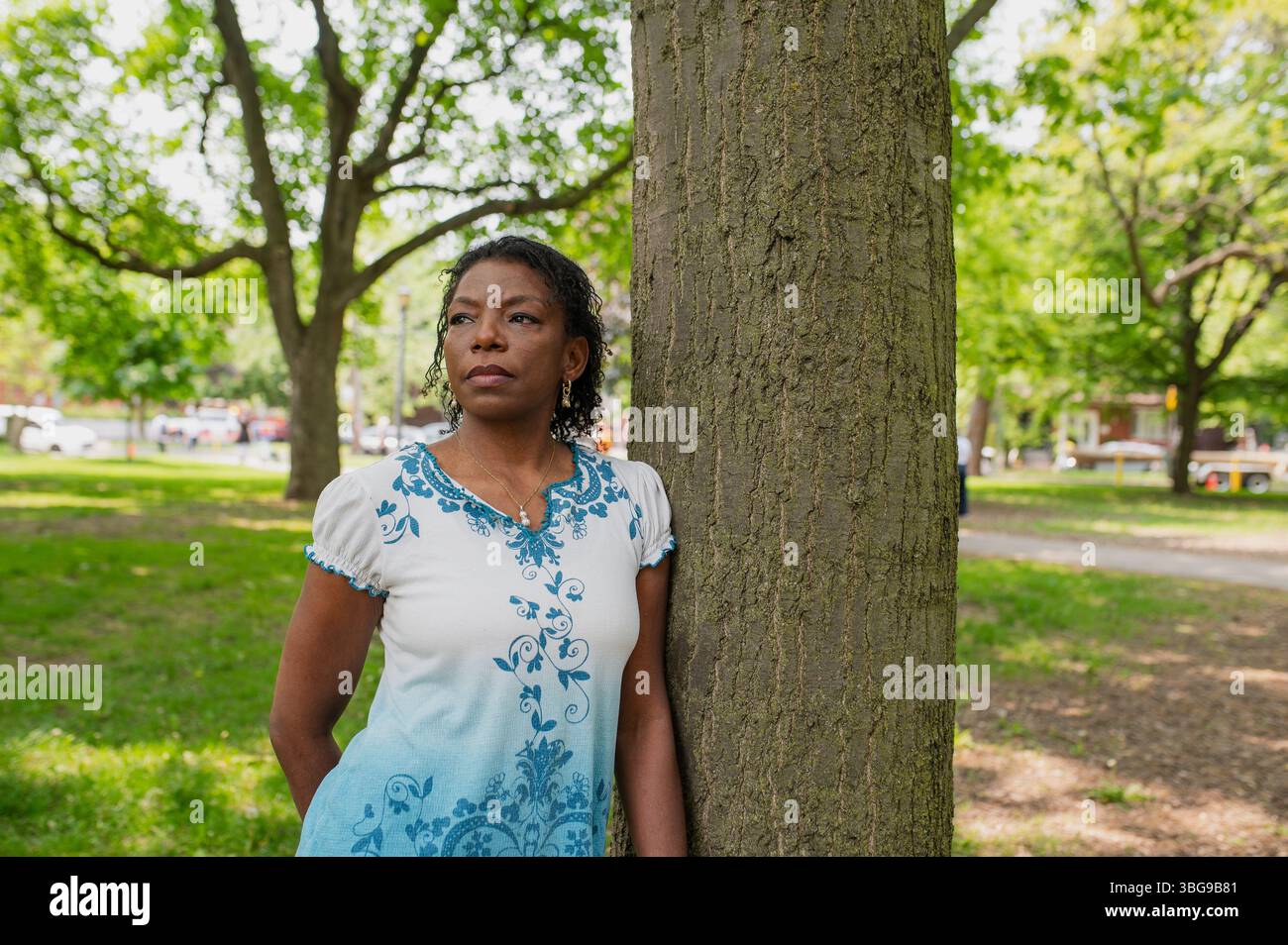 Claudia Gomez is pictured in a park in Toronto on Tuesday, June 3, 2025 ...